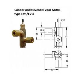 ONTLASTVENTIEL VOOR COMPRESSOR DRUKSCHAKELAAR CONDOR MDR5 TYPE EV5/EV5I ...