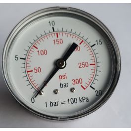 MANOMETER 1/4" A.A. Ø63 MM 0-20 BAR | K&W Tools